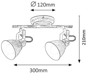 Rabalux 5967 - Bodové svítidlo VIVIENNE 2xE14/40W