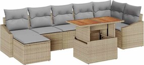 Sada zahradních pohovek 8 ks Beige a šedá 3349867