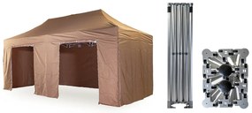 Nůžkový párty stan 4x6 m /4 nohy TENTino BIG HEXAGON Barva opláštění: 10B - SVĚTLE HNĚDÁ