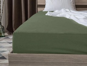 Jersey prostěradlo EXCLUSIVE tmavě zelené 180x200 cm, 100% bavlna