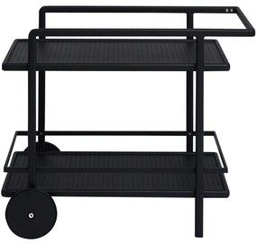 Černý hliníkový zahradní servírovací vozík No.120 Mindo 98 x 61 cm