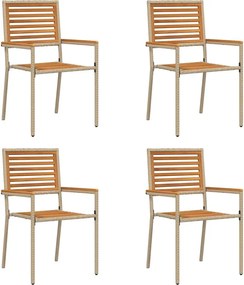 Zahradní stohovatelné židle 4 ks Hnědá a béžová 3403060