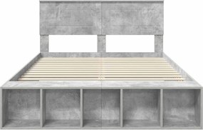 Rám postele s čelo Betonově šedá 160 x 200 cm Kompozitní dřevo 3408350