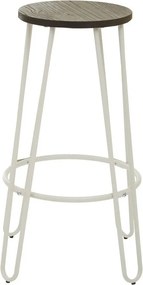 Bílá/v přírodní barvě barová stolička z jilmového dřeva (výška sedáku 75 cm) District – Premier Housewares