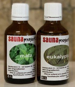 Saunaproject sada esencí eukalypt a máta 10ml
