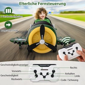 Costway Dětské elektrické autíčko v leteckém vzhledu, pojízdné elektrické
