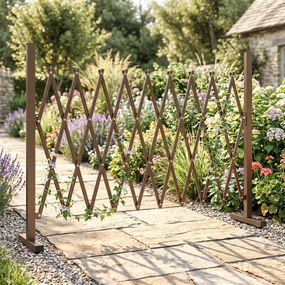 Outsunny Sklopná a Roztahovací Bezpečnostní Brána 250D x 31Š x 104V cm Hliník Metal Čokoládová