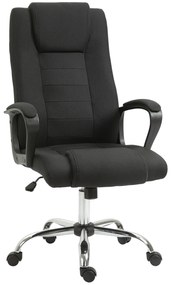 Vinsetto Výškově nastavitelná kancelářská židle Vinsetto, ergonomická kancelářská židle, počítačová židle s houpací funkcí, černá, 62 x 62 x 110-119 …