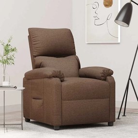 Polohovací křeslo hnědé textil 340179