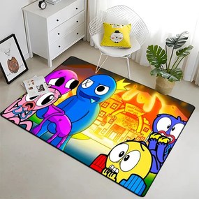 Protiskluzový koberec / předložka s barevnými motivy ze hry "Rainbow friends" vhodný do dětského pokoje (1-6) Barva: 4, Velikost: 100 cm x 150 cm