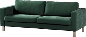 Potah na pohovku IKEA Karlstad 3-místná, nerozkládací, krátký barva zelená látka lesklé, sametová