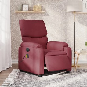 Elektrické masážní polohovací křeslo vínové textil 3204815
