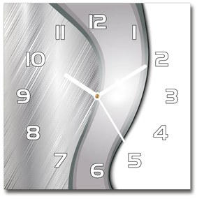 Wallmuralia Skleněné hodiny čtverec Metalová abstrakce 30x30 cm