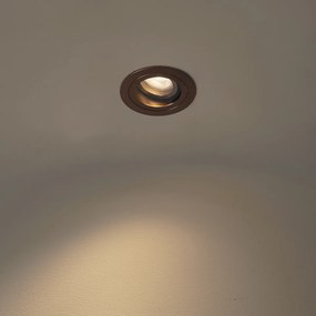 Moderní zapuštěné bodové svítidlo tmavě bronzové otočné a naklápěcí IP44 - Chuck