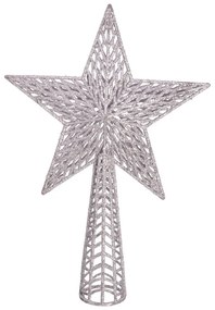 Stříbrná vánoční špička na stromeček Casa Selección, ø 18 cm