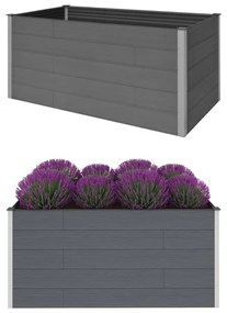 Zahradní vyvýšený záhon šedý 200 x 100 x 91 cm dřevoplast - Default Title