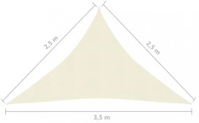 Stínící plachta trojúhelníková HDPE 2,5 x 2,5 x 3,5 m Dekorhome Modrá