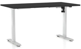 Výškově nastavitelný stůl OfficeTech A, 120 x 80 cm, bílá podnož, černá