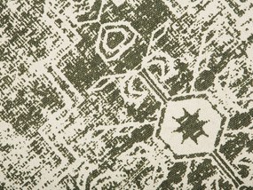 Kulatý koberec se střapci ø 120 cm krémově zelený KAHTA Beliani
