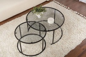 Sada konferenčních stolků Tasheika 80 cm černá / šedá