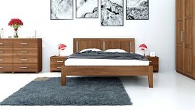 Postel Postelia GITA Buk 200x200 - Dřevěná postel z masivu, bukové dvoulůžko o šíři masivu 4 cm