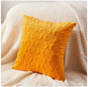 Jednobarevný povlak na polštář s jemným kostkovaným designem Barva: Oranžová