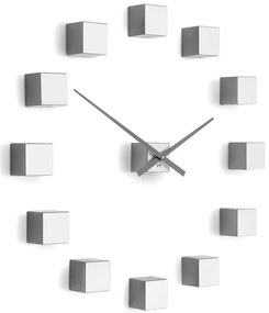 Designové nástěnné nalepovací hodiny future time ft3000si cubic silver
