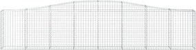 Klenuté gabionové koše 4 ks 400x30x80/100 cm pozinkované železo 3145815