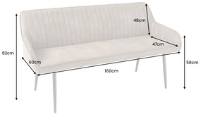 Designová lavice Esmeralda 160 cm taupe