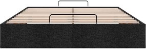 Osmanský rám postele bez matrací černá 140x200 cm textil 3310884