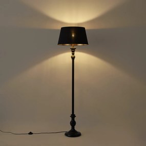 Stojací lampa se stínidlem 45 cm černá se zlatým interiérem - Classico