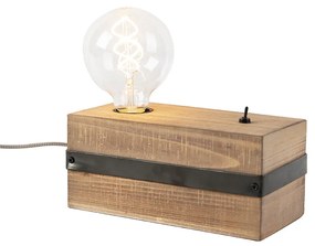 Průmyslová stolní lampa dřevo - Reena