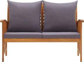 Zahradní lavice s poduškami 119 cm masivní akáciové dřevo 310261