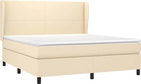 Box spring postel s matrací krémová 180x200 cm textil 3127826