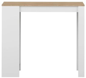 Bílý barový stůl s deskou v dekoru dubu 115x50 cm Aravis - TemaHome