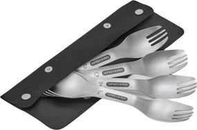 Nerezové jídelní vidličky v sadě 4 ks ve stříbrné barvě Spork – Black + Blum