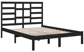 Rám postele černý masivní dřevo 140 x 190 cm,  3105779