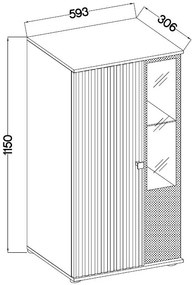 Obývací stěna Salsa, dub artisan/lamelový efekt