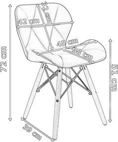Jídelní židle MURET sametová, béžová