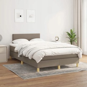 Box Spring Postel S Matrací Textil Taupe Hladký design 120 x 200 cm