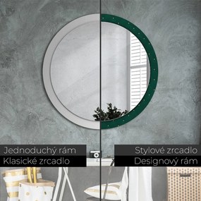 Kulaté zrcadlo s dekorem Zelená luxusní šablona fi 100 cm