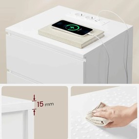 Autronic Noční stolek ANT-E1161 WT s nabíjecím panelem