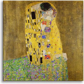 Obraz na plátně Reprodukce Polibek Gustav Klimt Nástěnná dekorace 80x80