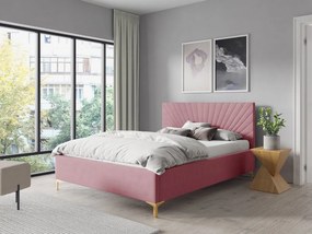 Eka Čalouněná postel AFRODITE+ 90x200 cm Barva látky Trinity: Světle růžová (Trinity 2319), Úložný prostor: S kovovým rámem úložného prostoru