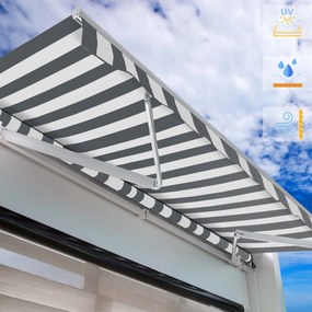 Kloubová markýza Toboli – 3 × 2,5 m, antracitová / bílá (63904)
