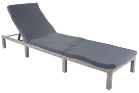 Zahradní lehátko HWC-A51 - polštáře tmavě šedé basic 5cm - šedá