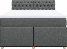 Box spring postel s matrací tmavě šedá 160x200 cm textil 3289039