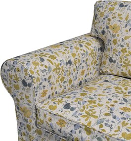 Potah na pohovku IKEA  Ektorp 3-místná, nerozkládací barva žlutá látka pletený vzor, vzorované