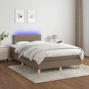 Box spring postel s matrací a LED taupe 120x190 cm textil 3270099
