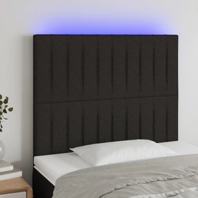 Čelo postele s LED černé 100x5x118/128 cm textil 3122654